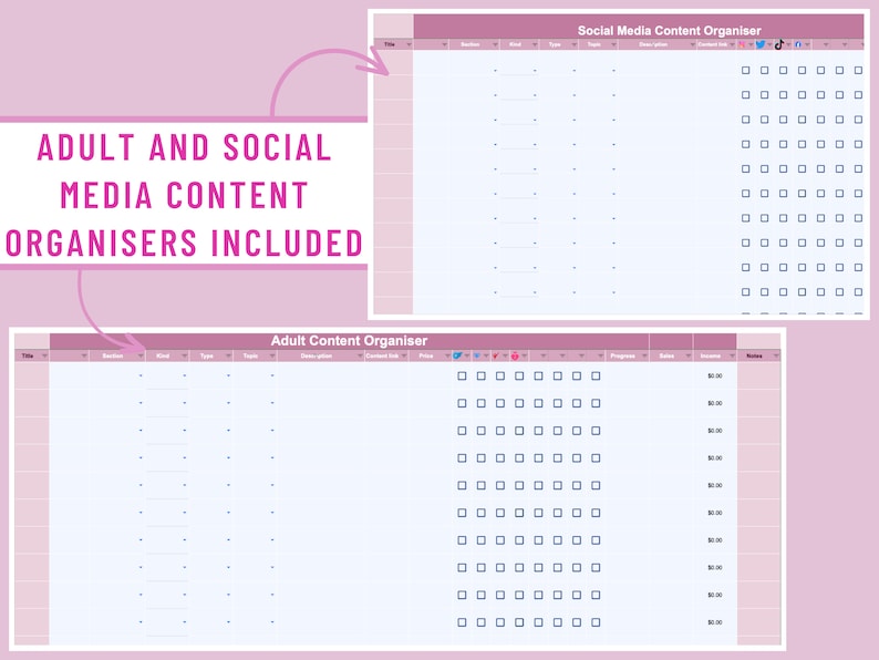 Ultimate Onlyfans Content Organiser Planner for Adult Creators Using Fansly, Loyalfans, Admireme ...