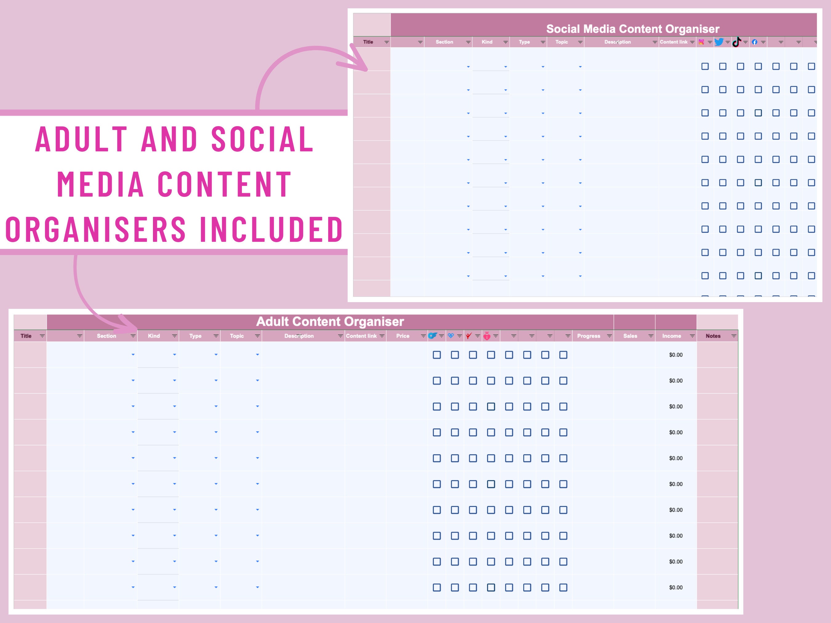 Ultimate Onlyfans Content Organiser Planner for Adult Creators Using Fansly, Loyalfans, Admireme ...