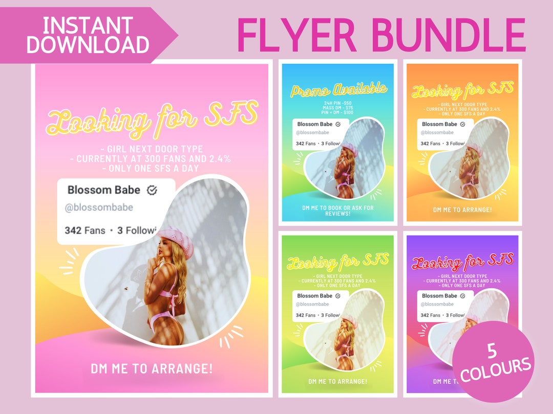 Onlyfans Flyer Template SFS or Promo - Easy to Edit Onlyfans Tip Menu ...