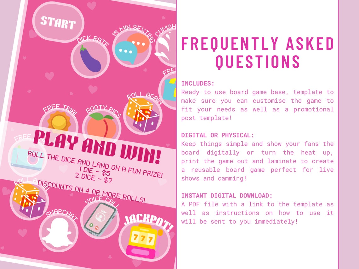 Onlyfans Board Game Tip Game Printable Adult Game for Adult Creators ...
