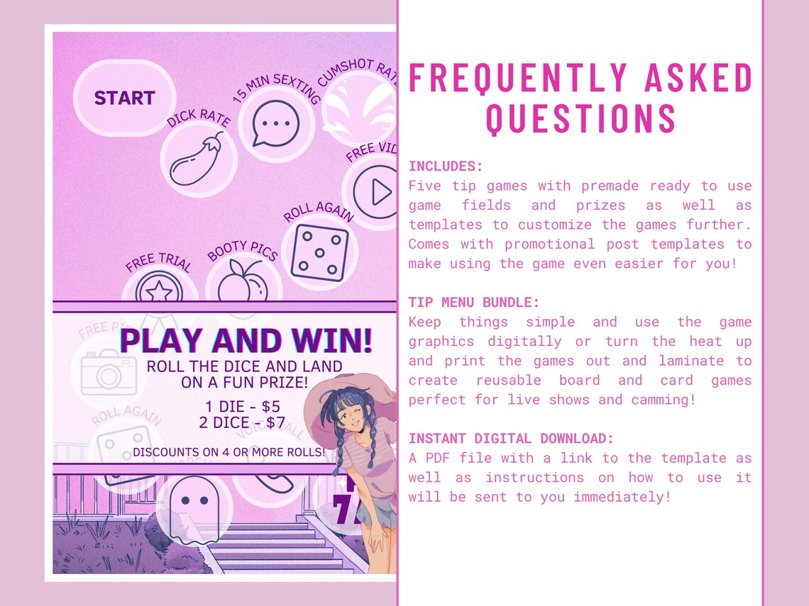 Onlyfans Tip Game Bundle - Printable Anime Adult Game for Adult ...