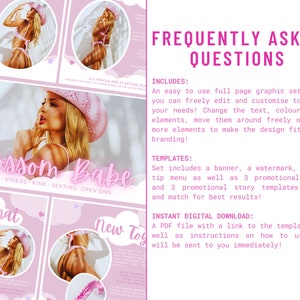 Full Page Onlyfans Graphic Template Set - Easy to Edit Templates of ...