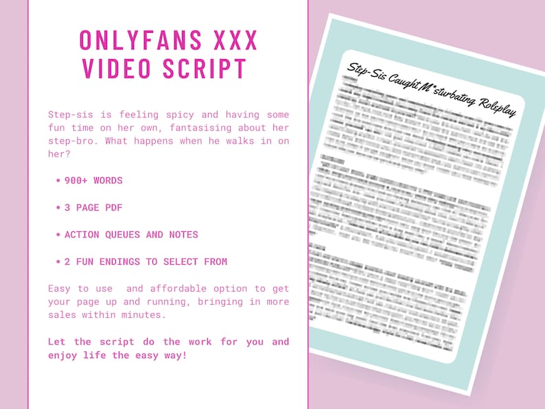 Adult Step-sis Gets Caught Roleplay Video Script | for Onlyfans, Fansly ...