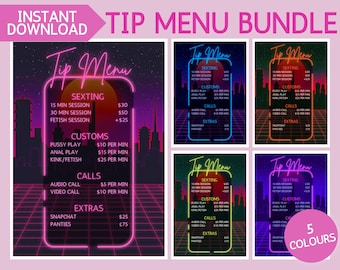 Cam Girl Tip Menu - Etsy