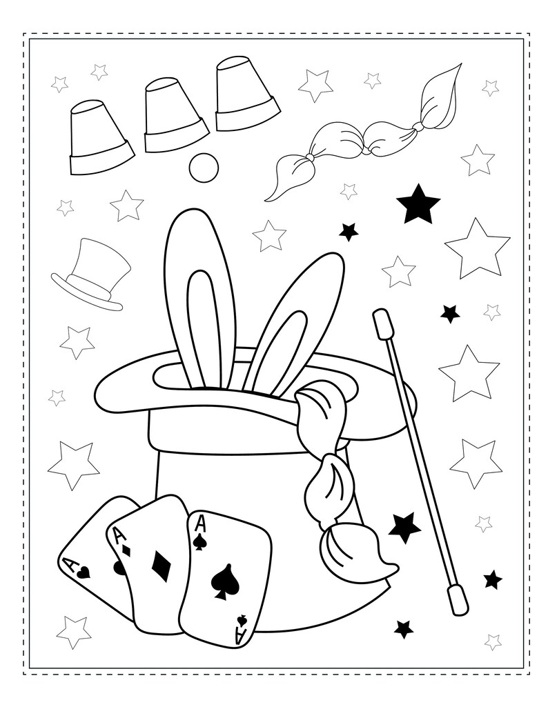 Magician Kids Coloring Book - Etsy