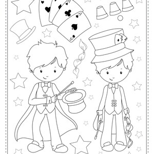 Magician Kids Coloring Book - Etsy