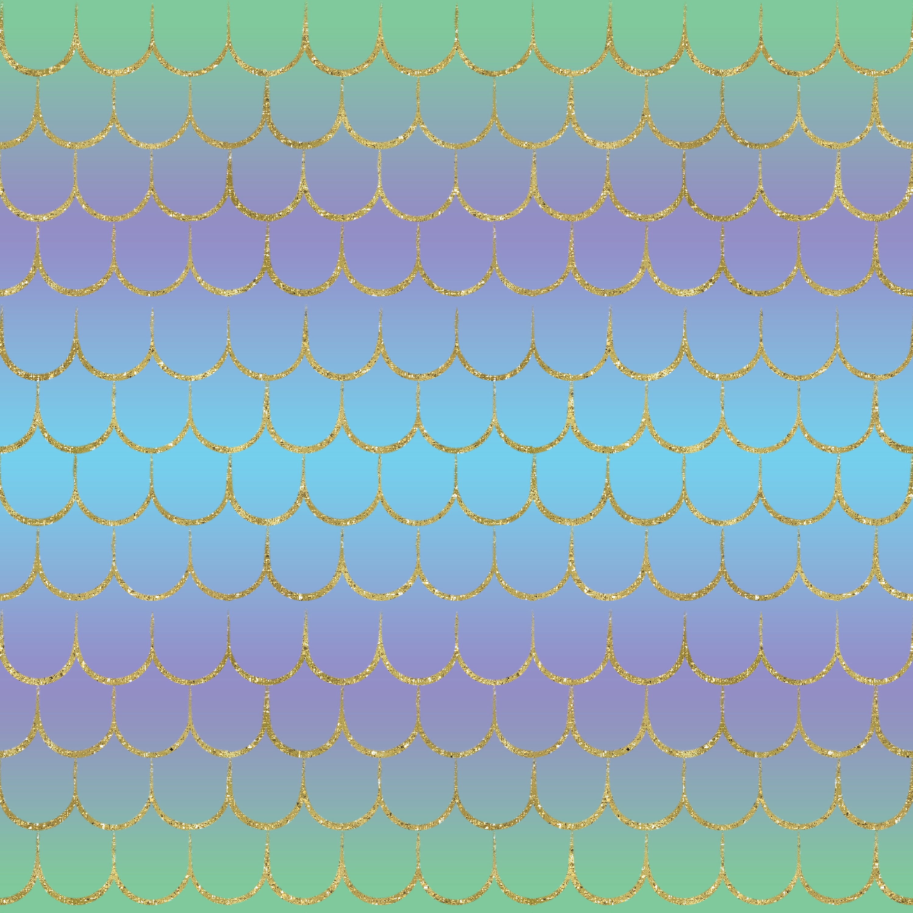 5 Digital Papers - Rainbow With Gold Glitter - Mermaid Scale Tail ...