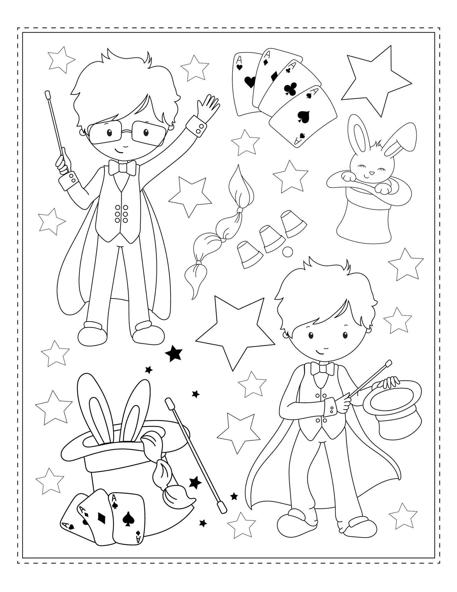 Magician Kids Coloring Book - Etsy