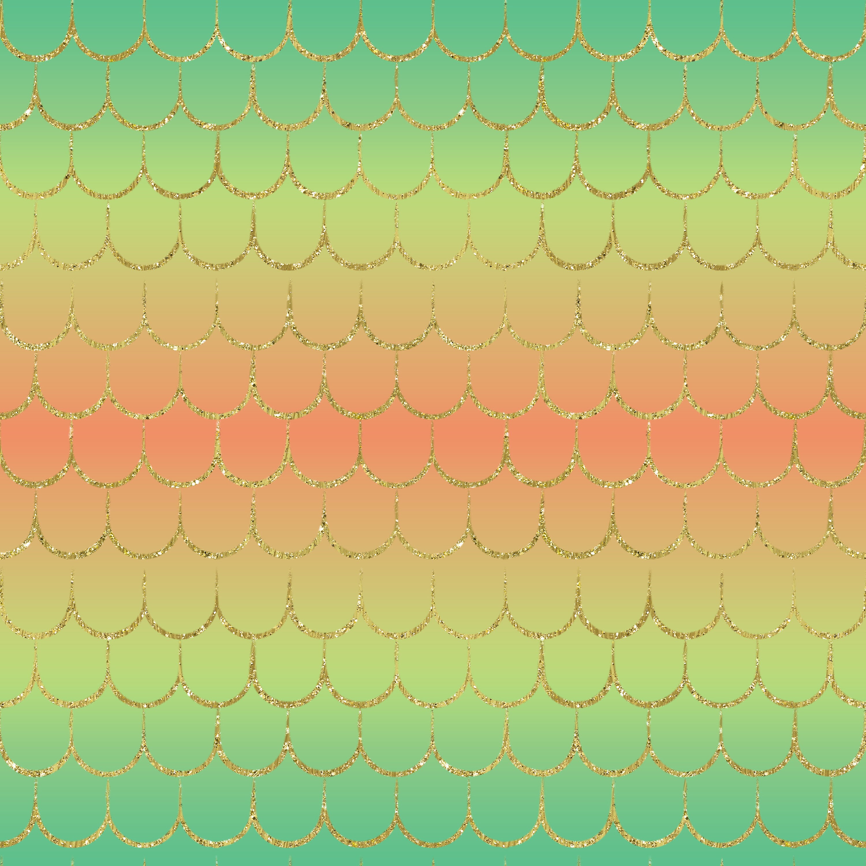 5 Digital Papers - Rainbow With Gold Glitter - Mermaid Scale Tail ...