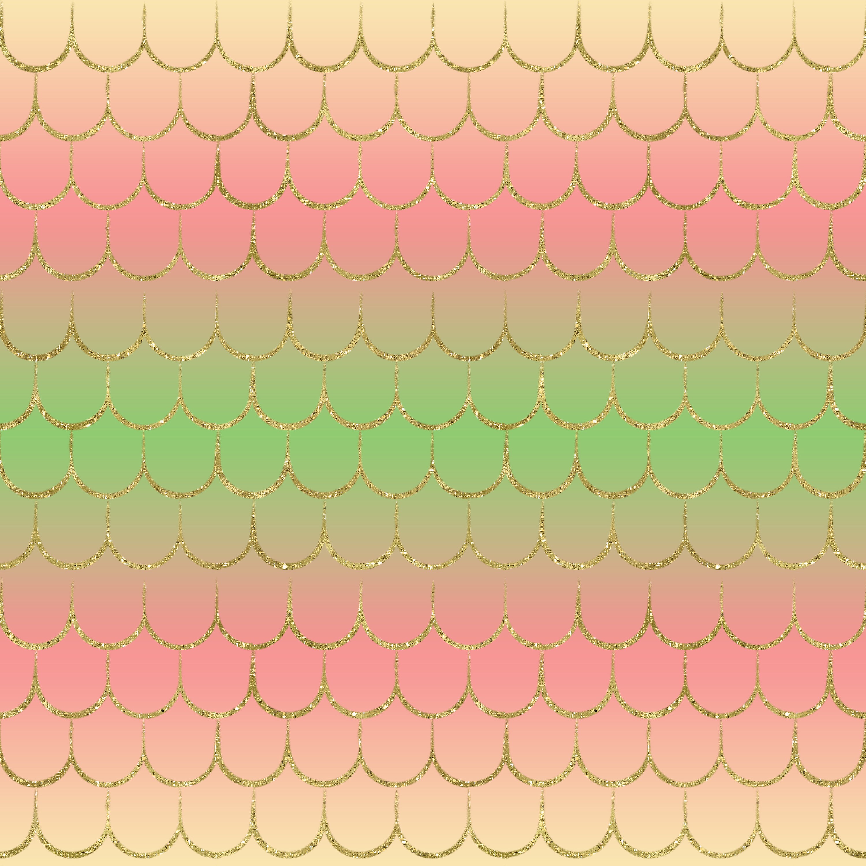 5 Digital Papers - Rainbow With Gold Glitter - Mermaid Scale Tail ...