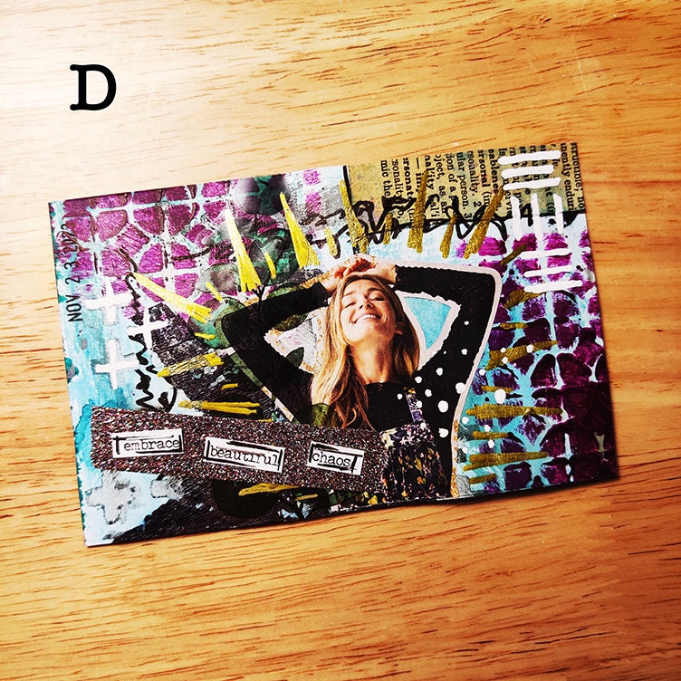 Affirmation ATC Artist Trading Card, Collage, Mixed Media, Journal Card ...