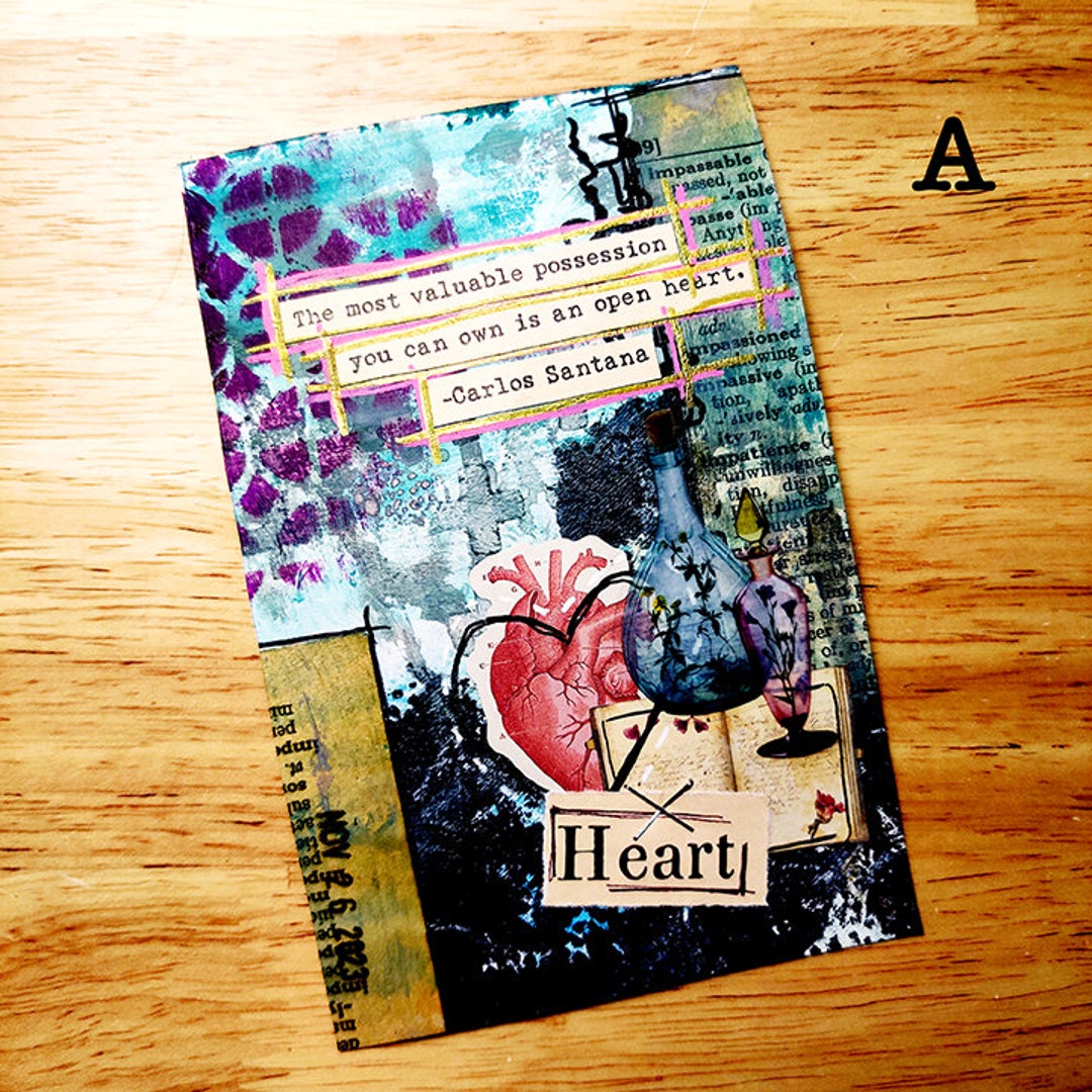 Affirmation ATC Artist Trading Card, Collage, Mixed Media, Journal Card ...