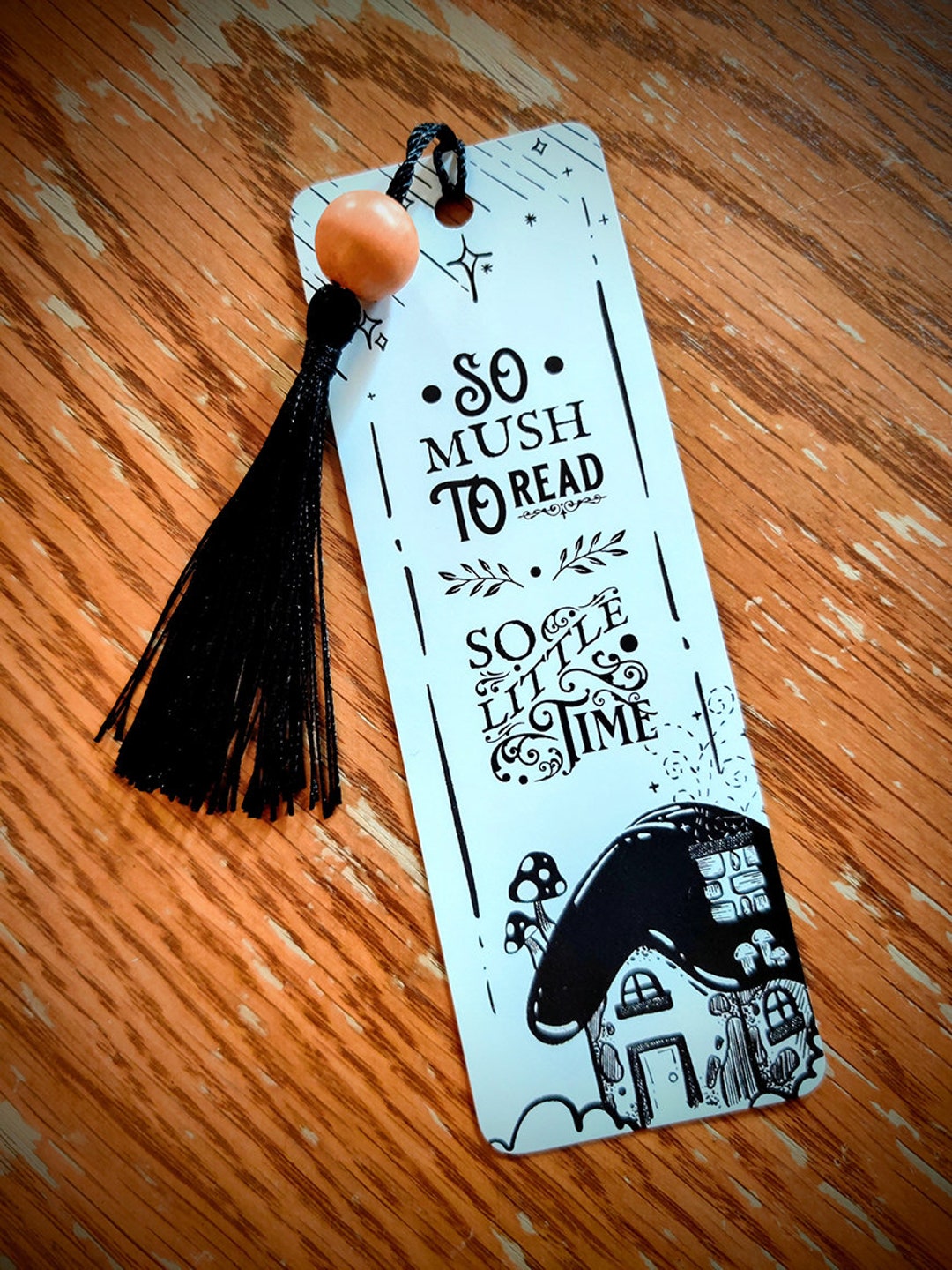 Night Cottagecore Mushroom Cottage Bookmark, Cozy, Garden, Stars ...