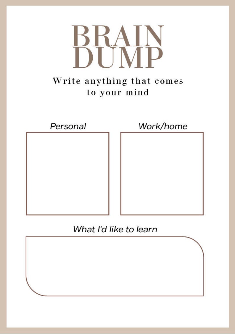 Tracker and Brain Dump Printable Bundle, Sleep Tracker Printable, Brain ...