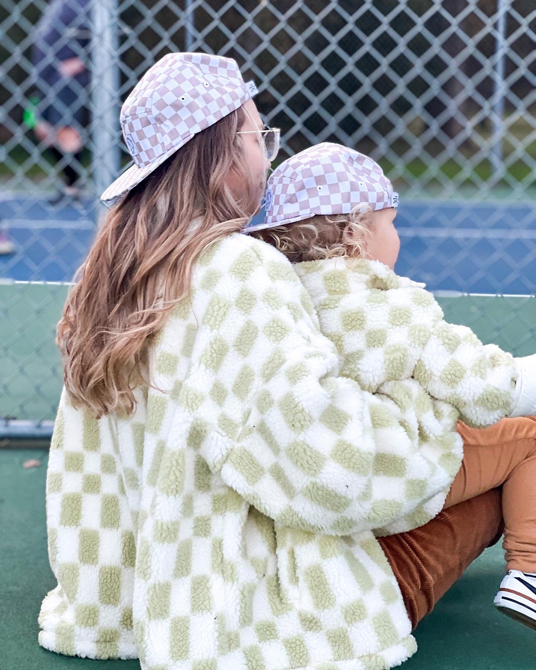 Matching Tan Checkered Hats: Parent & Child 5-panel Set - Etsy