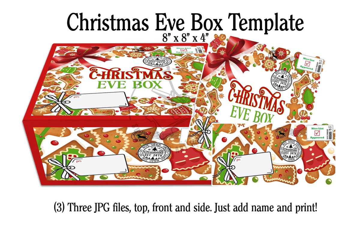 Gingerbread Christmas Eve Box PNG Bundle, Christmas Eve PNG, Christmas ...