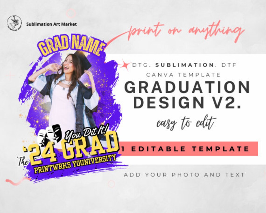 Graduation Editable Template V3, Drama Theme, Canva Template ...