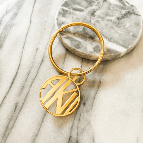 Vintage Keychain Gold Toned Scale Design With Scale D… - Gem