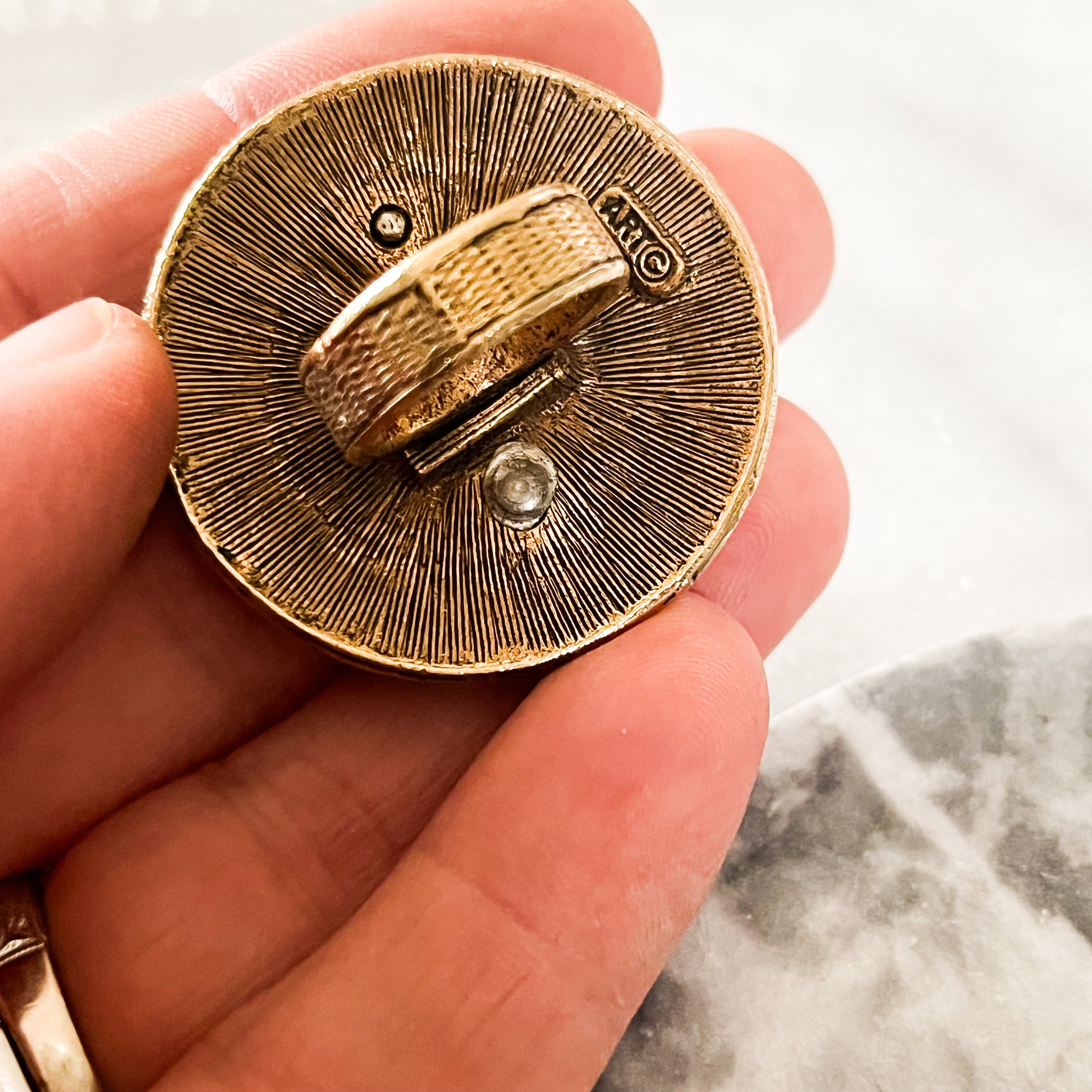 Signed ART Phoenix Medallion Ring Gold Toned Metal Size 3 - Etsy