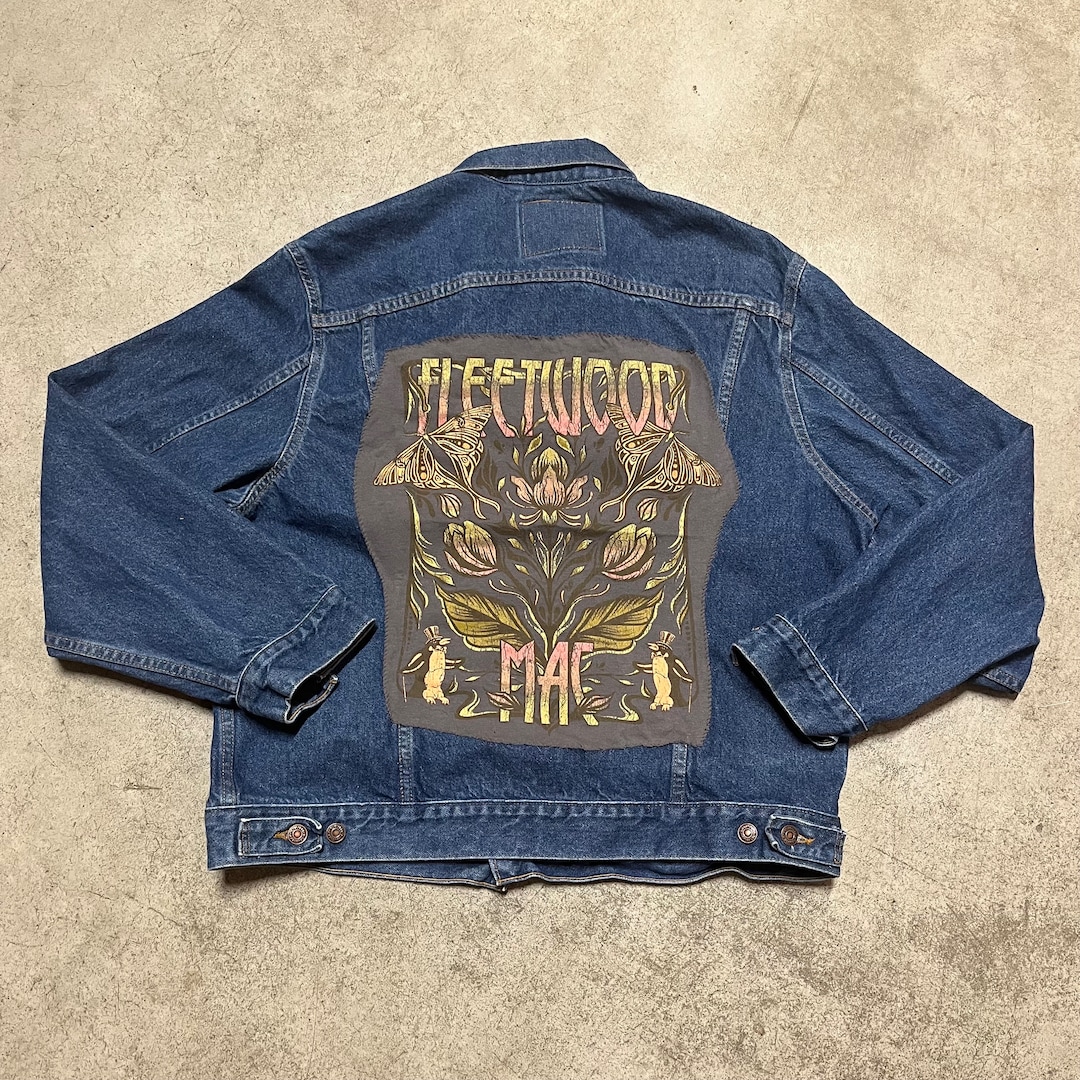 UPCYCLED Fleetwood Mac Levi’s Band Tee Denim Jacket Size 2XL Hand Sewn ...