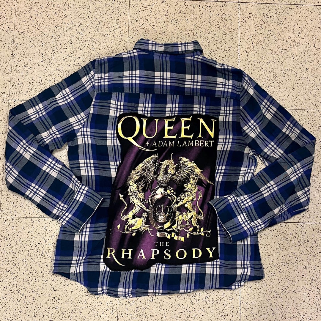 UPCYCLED Queen + Adam Lambert Flannel, Size Women's Large - Etsy