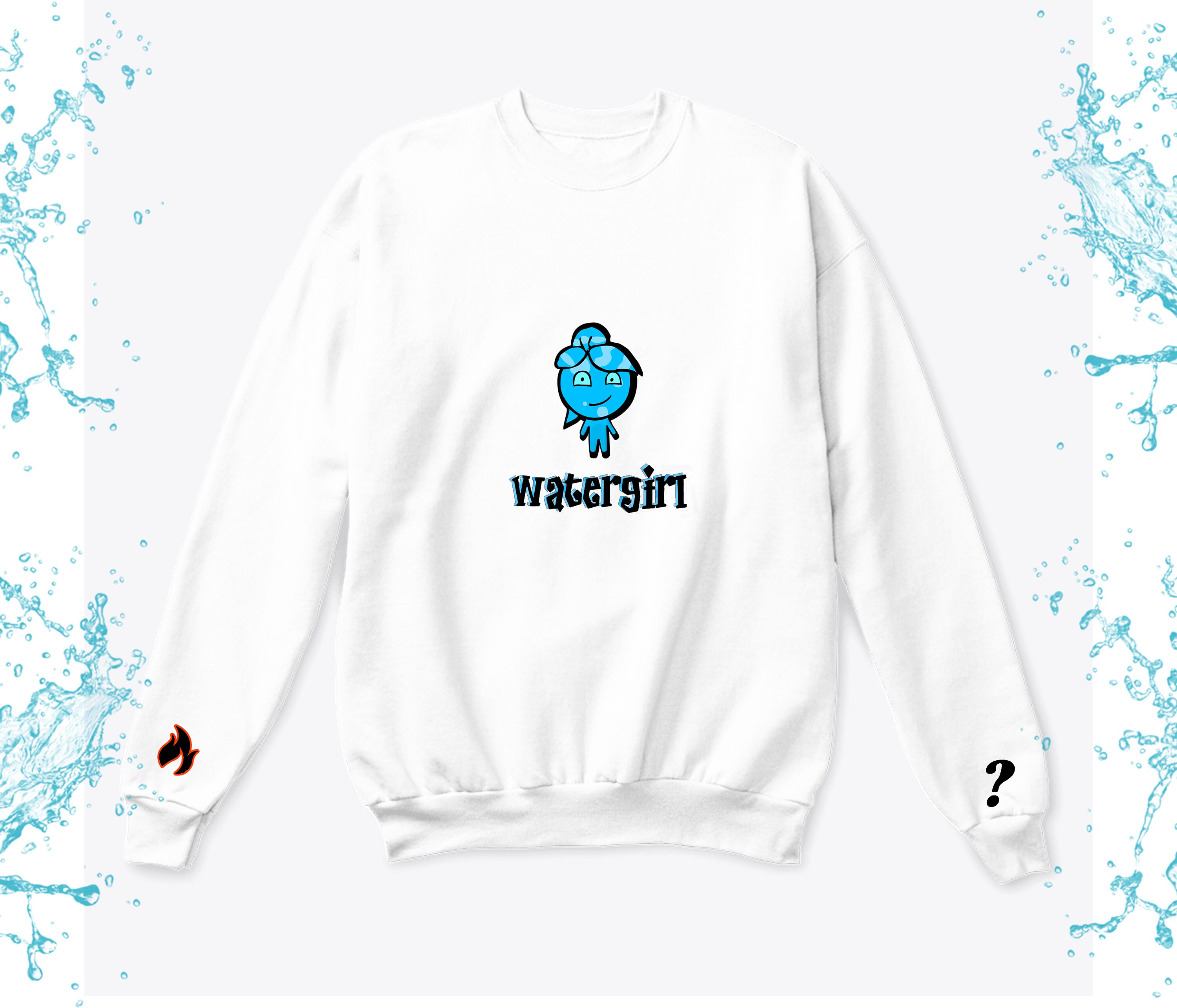 Fireboy / Watergirl Embroidery Couple Hoodie/sweatshirt Valentine's Day ...