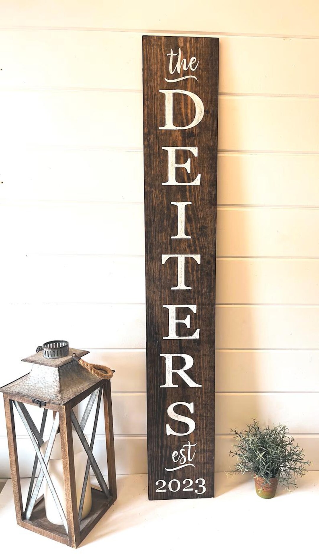 Personalized Family Name Porch Sign - Vertical Welcome Sign - Custom ...
