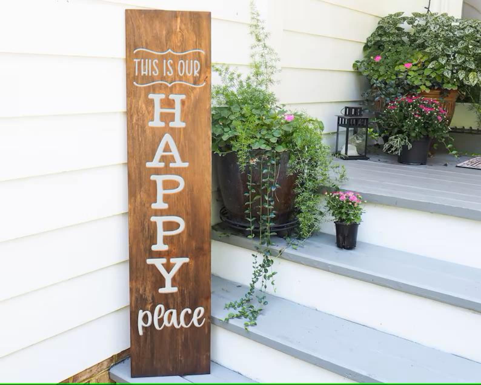 Personalized Family Name Porch Sign - Vertical Welcome Sign - Custom ...