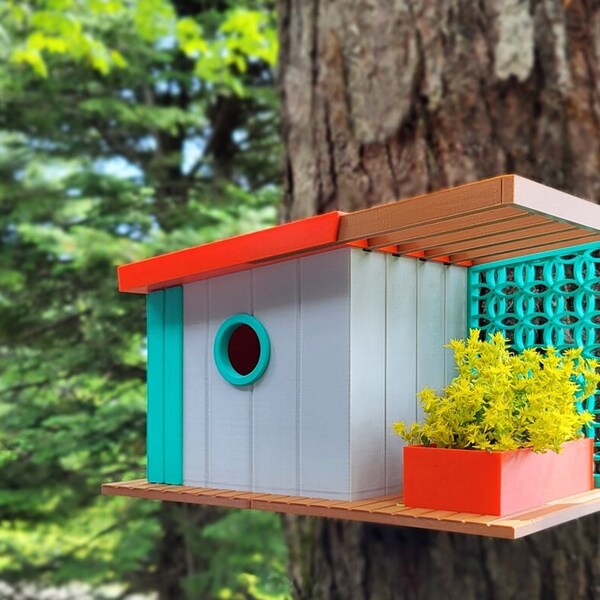 Mid Century Modern Birdhouse - Etsy