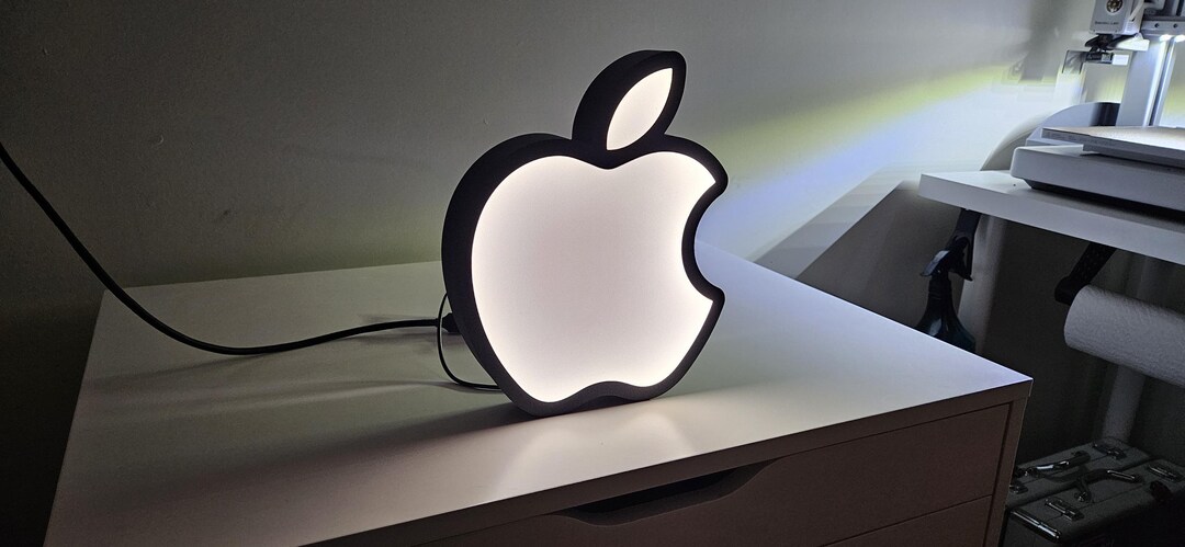 Apple Led Lightbox Sign | Lamp | LED Illuminated Apple Logo Sign ...