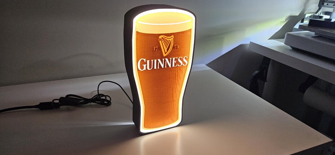 Guinness Led Lightbox Sign | Lamp | LED Illuminated Guinness Logo Sign ...