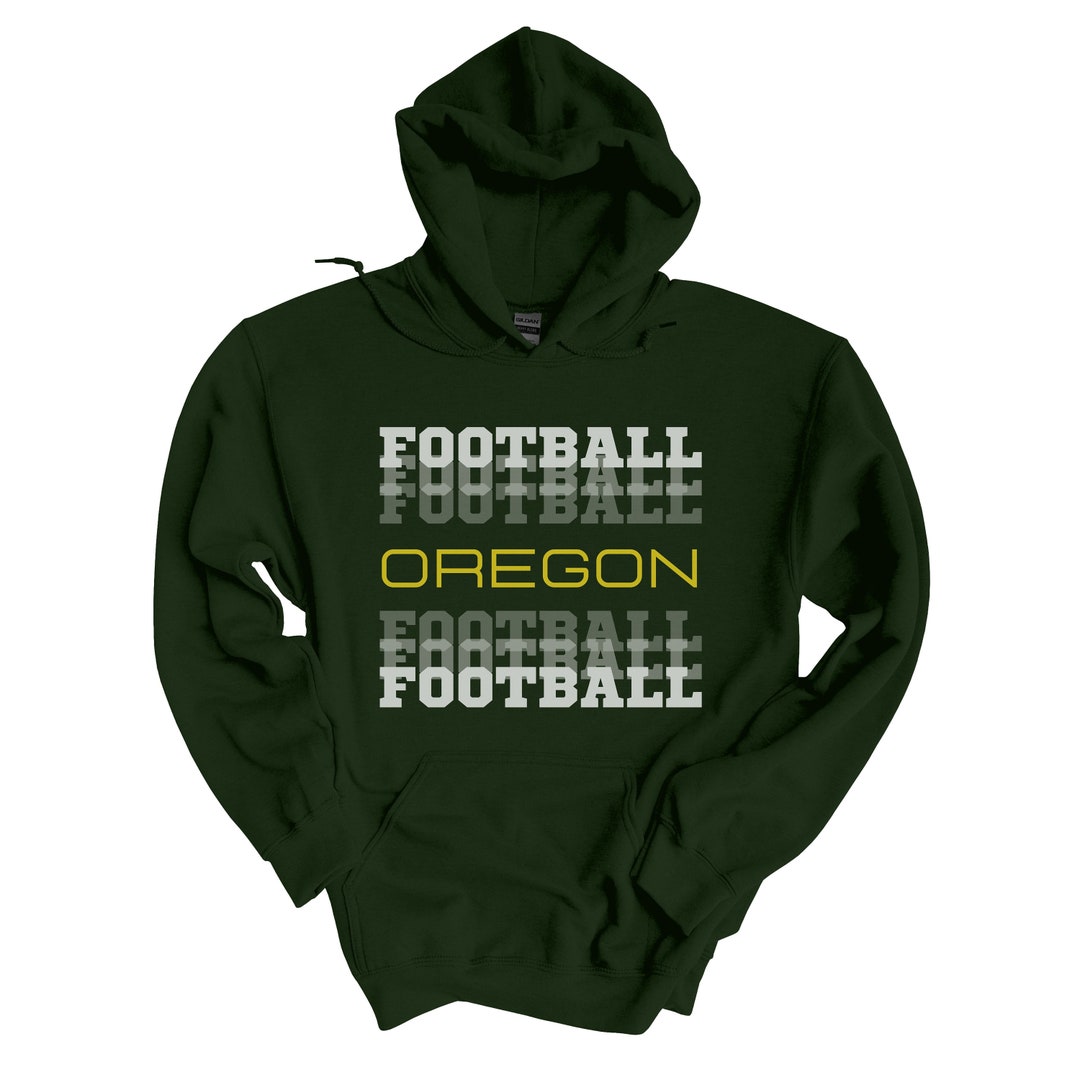 Oregon Football Hoodie, Oregon Green College Unisex Heavy Blend Hooded ...