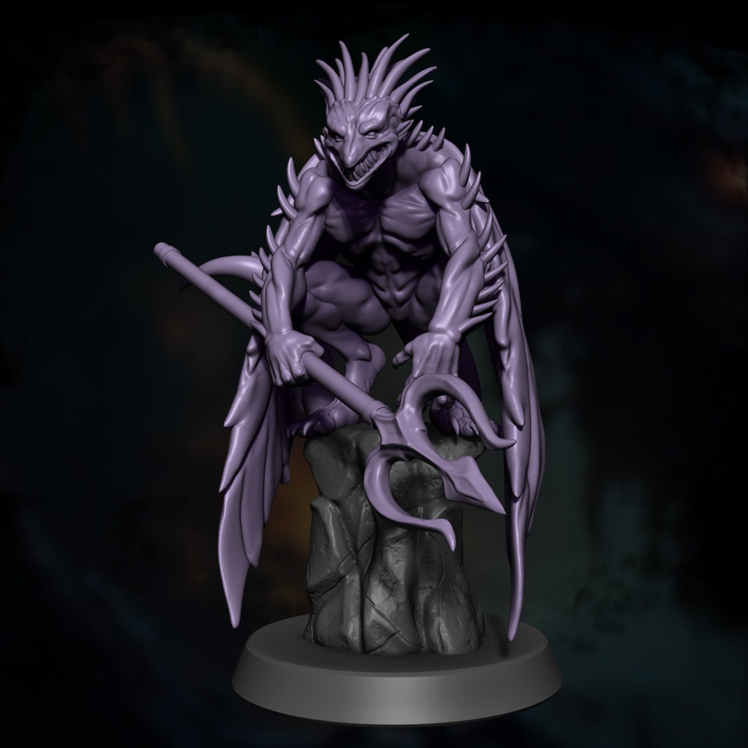 Custom 3D Printed Spined Devil Miniature - Etsy