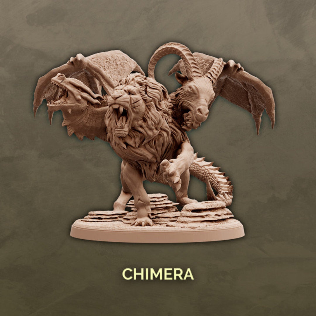 Custom 3D Printed Chimera Miniature - Etsy