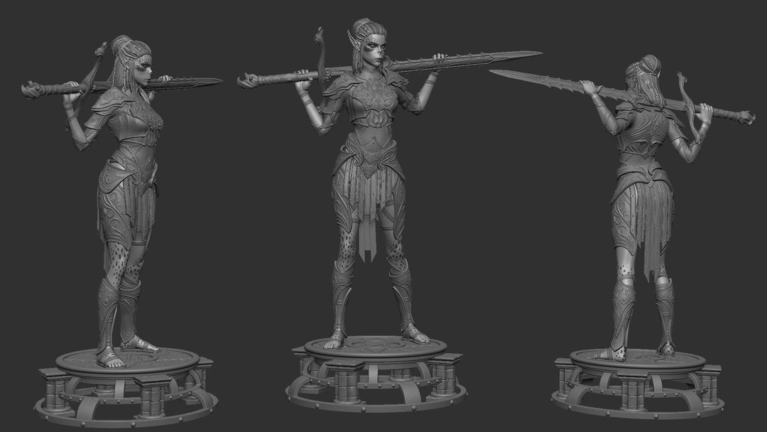 Custom 3D Printed BG3 Baldur's Gate 3 III Laezel Miniature/statue v. 2 ...