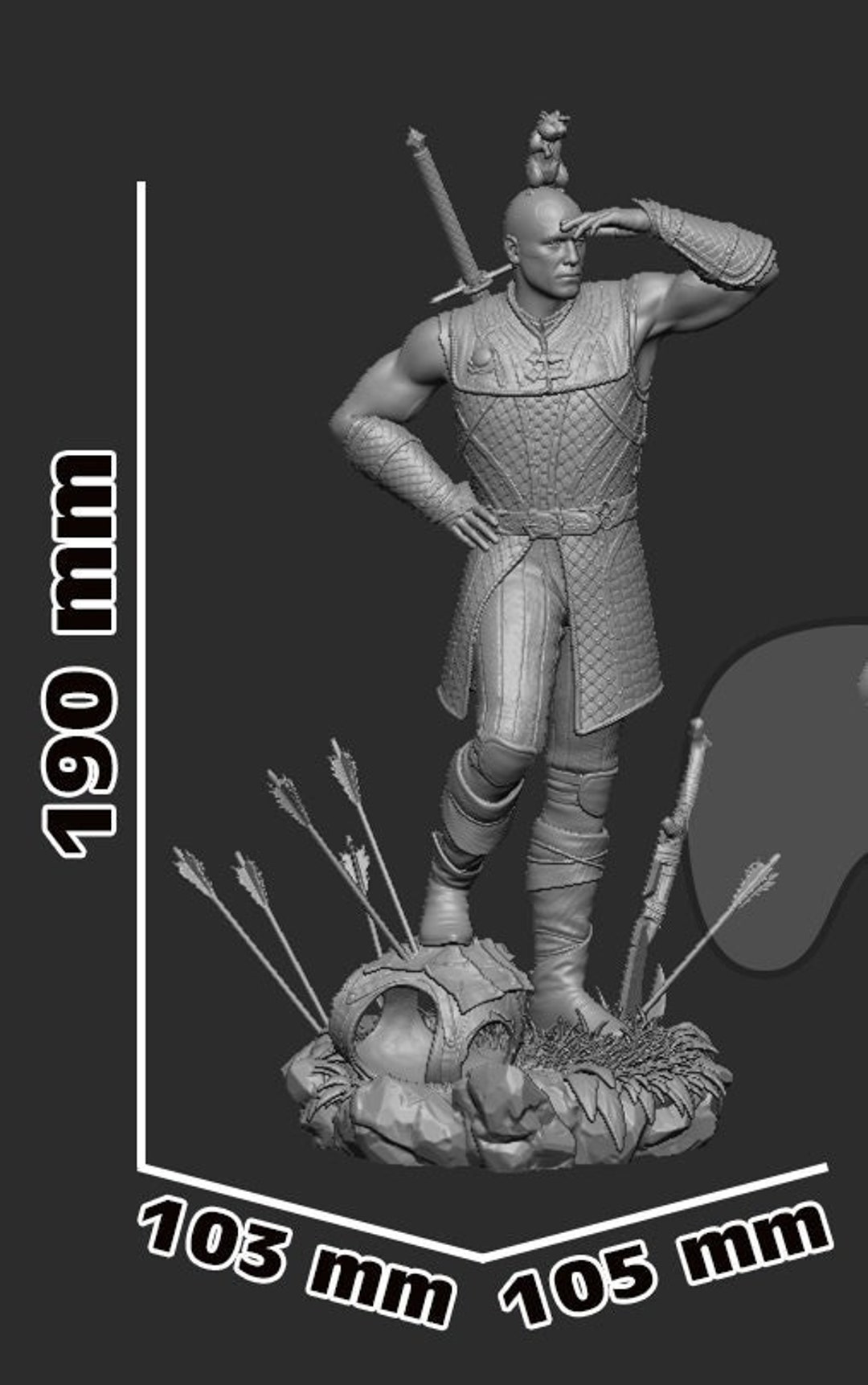 Custom 3D Printed BG3 Baldur's Gate 3 (III) Minsc Miniature/statue - Etsy