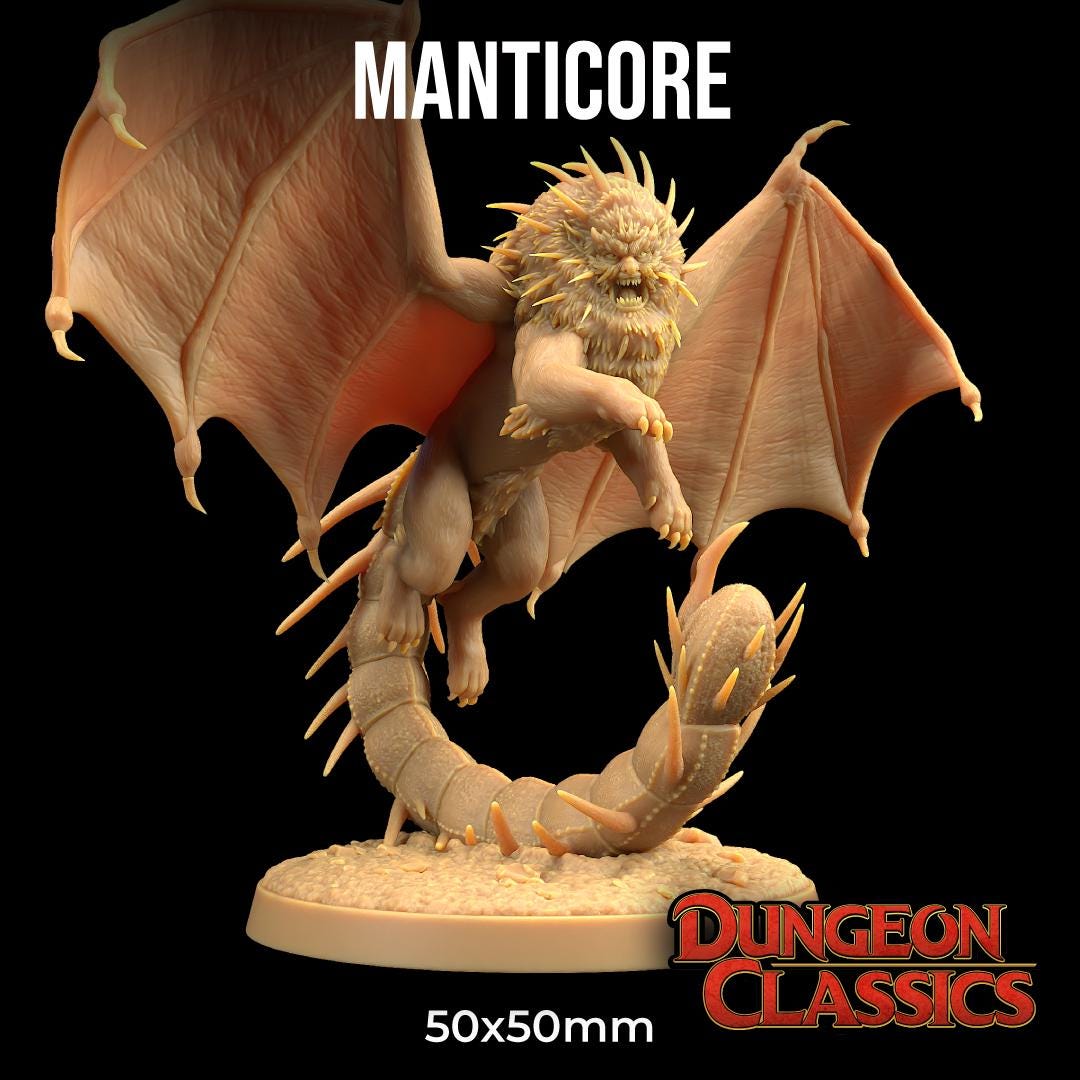 Custom 3D Printed Manticore Miniature - Etsy