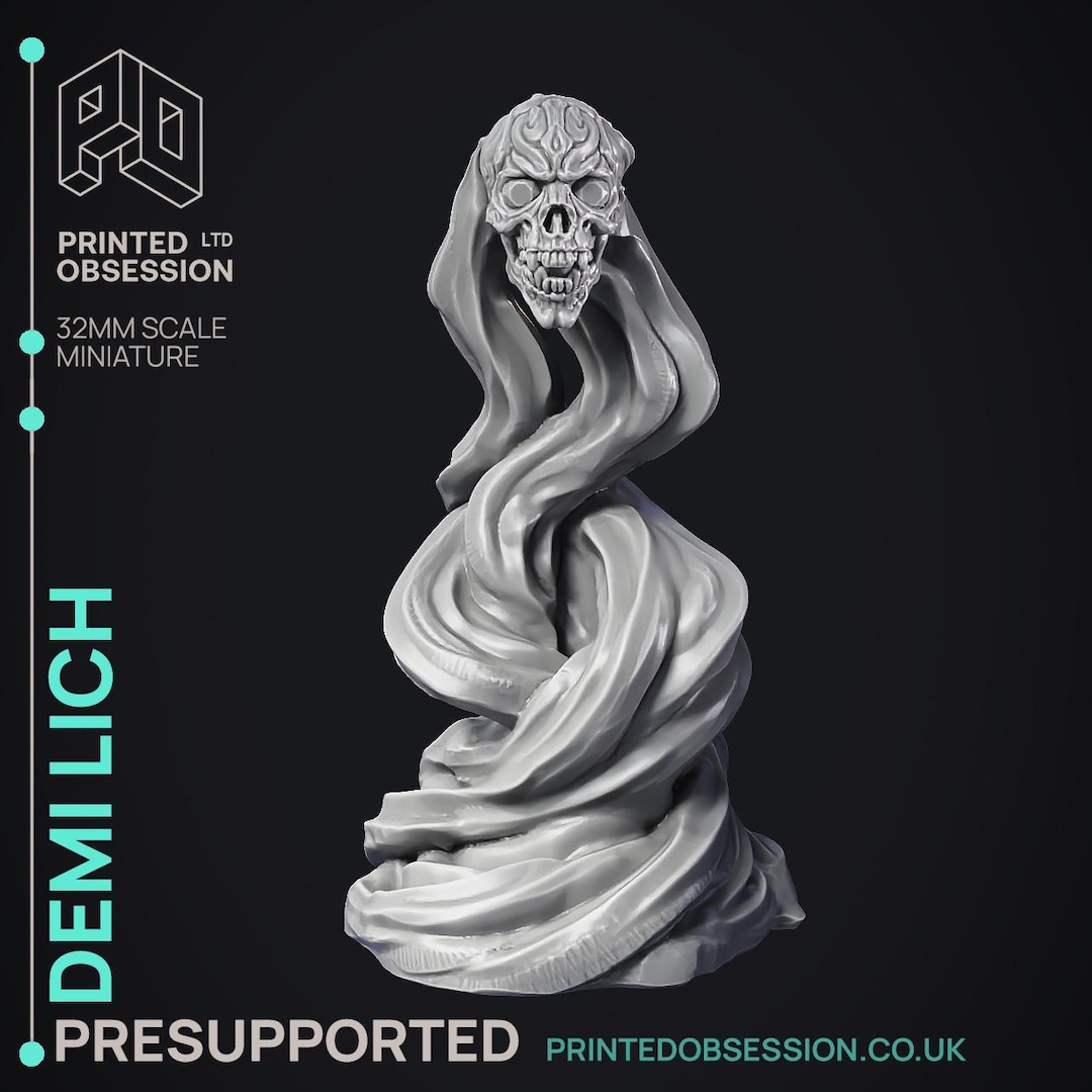 Custom 3D Printed Demilich Miniature - Etsy