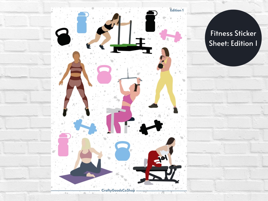 Fitness Sticker Sheet 1 Motivational Exercise Stickers for - Etsy