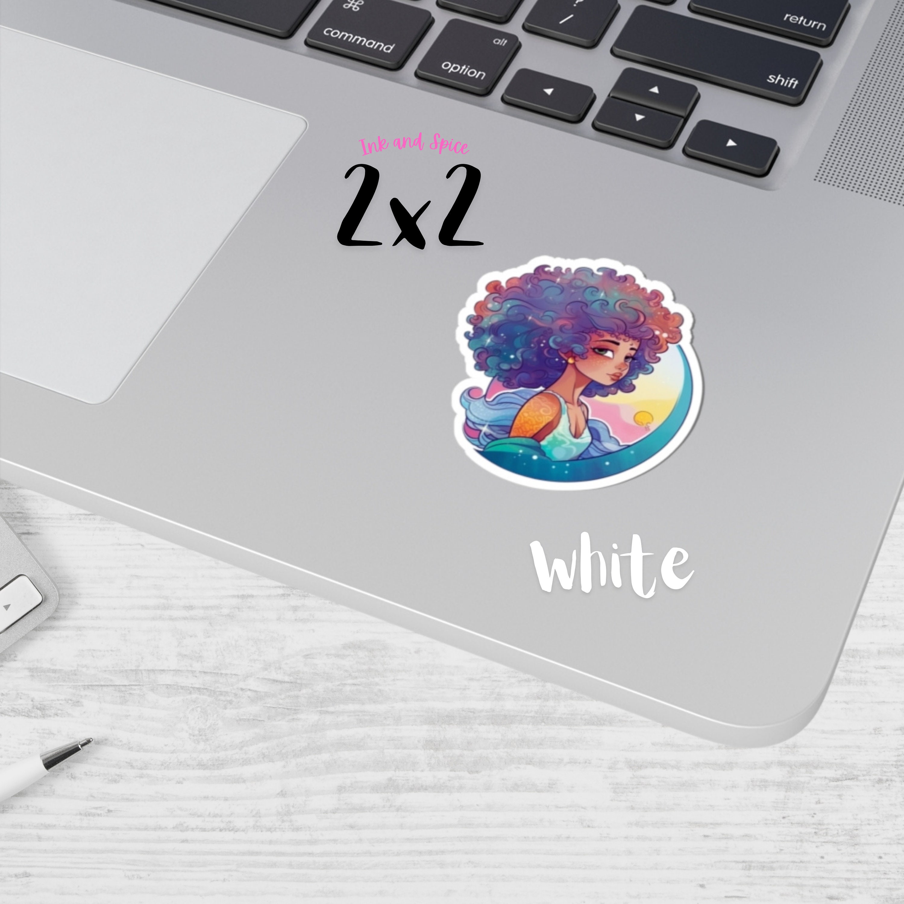 Gorgeous Afro-latina Goddess, Kiss Cut Fantasy Sticker, Lush Curly Hair ...