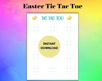 Printable Easter Tic Tac Toe Game, Printable Easter Game, Easter Party ...