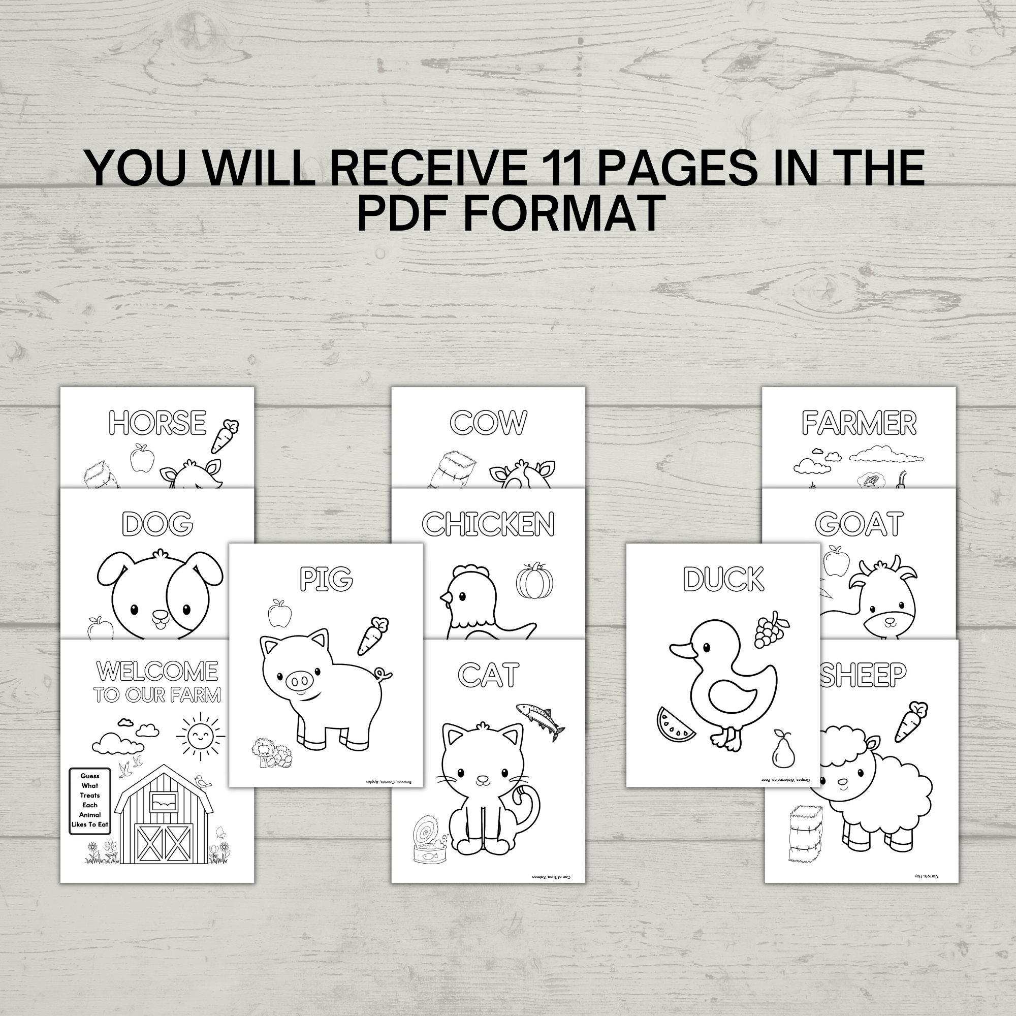 Printable Farm Animal Coloring Pages for Kids Fun and - Etsy