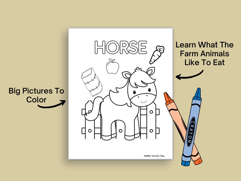 Farm Animal Coloring Pages for Kids Printable Summer - Etsy