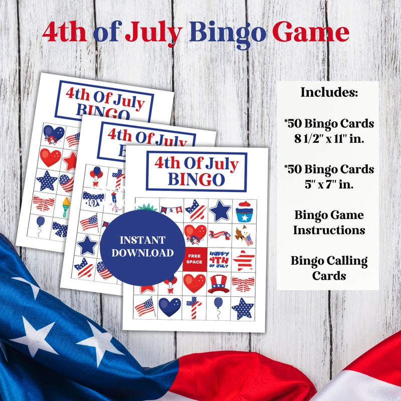 4th of July Bingo - Etsy