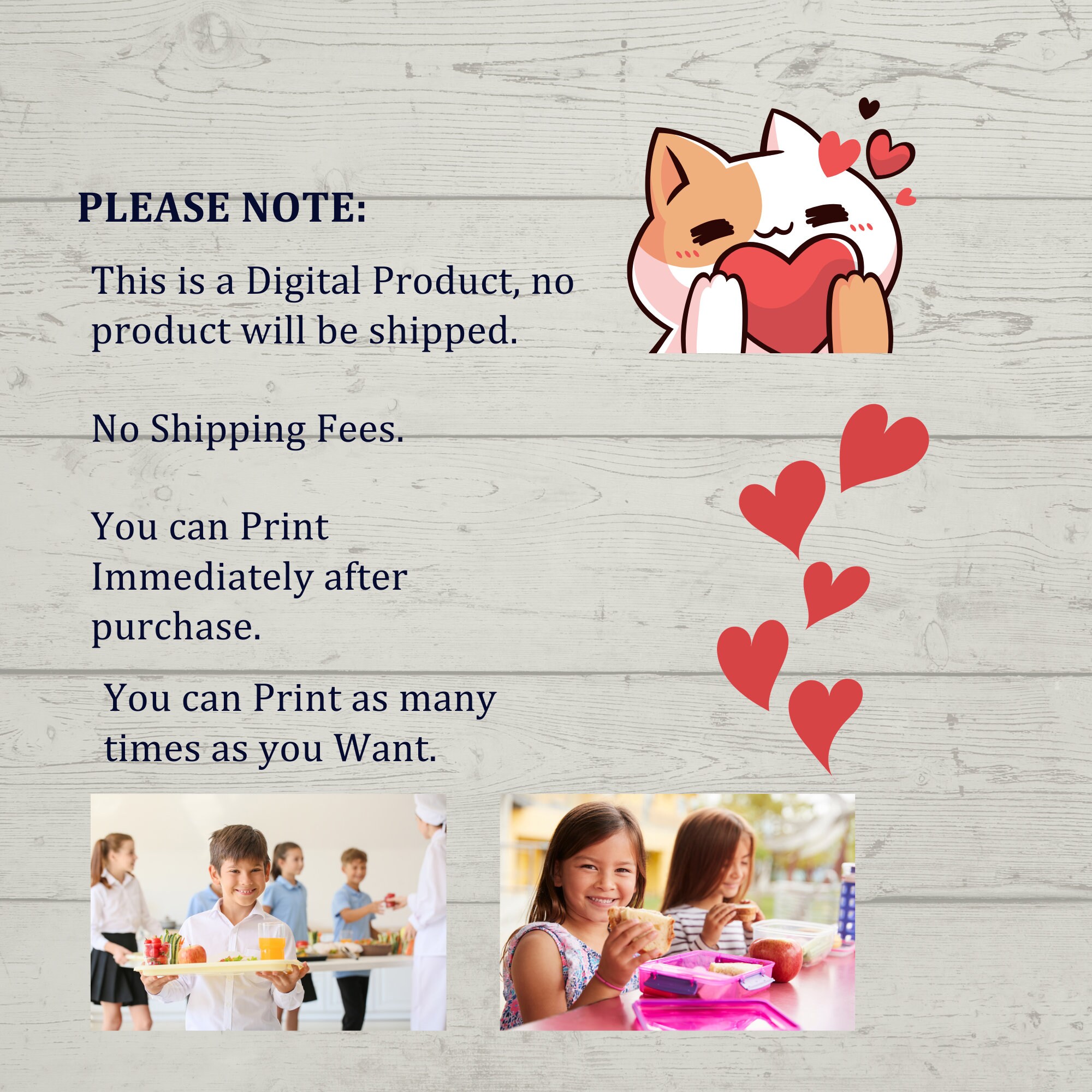 Printable Cat Lunch Box Notes for Kids, Positive Messages and Daily ...