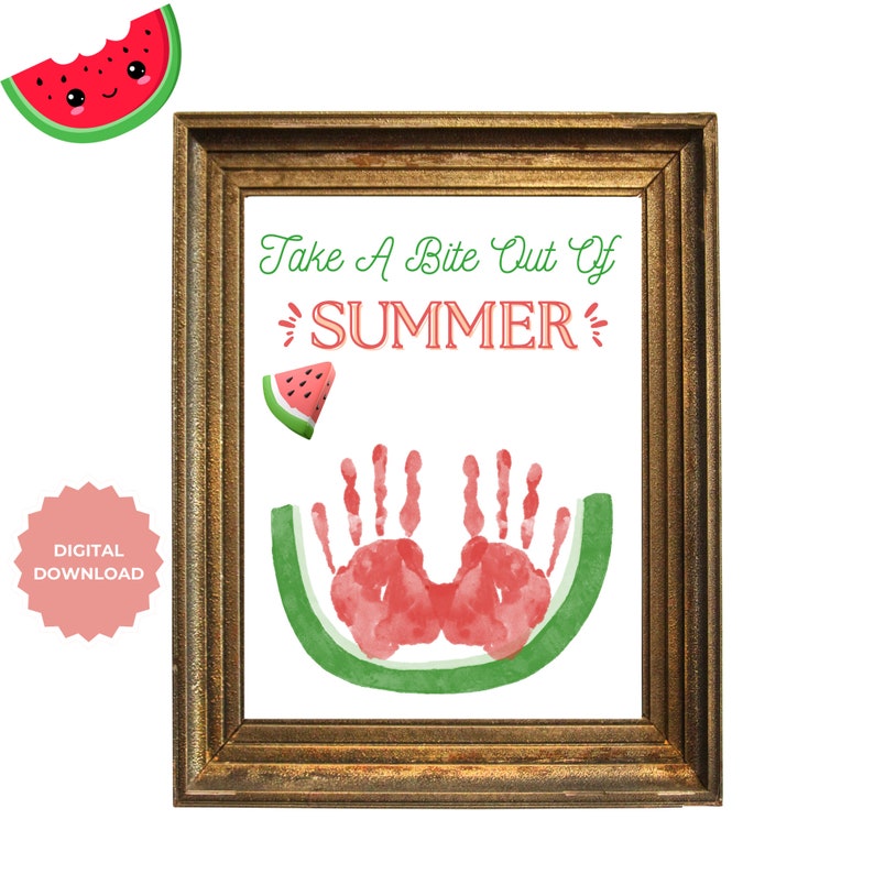 Summer Watermelon Hand Print Art Craft, Printable, Summer Activity ...
