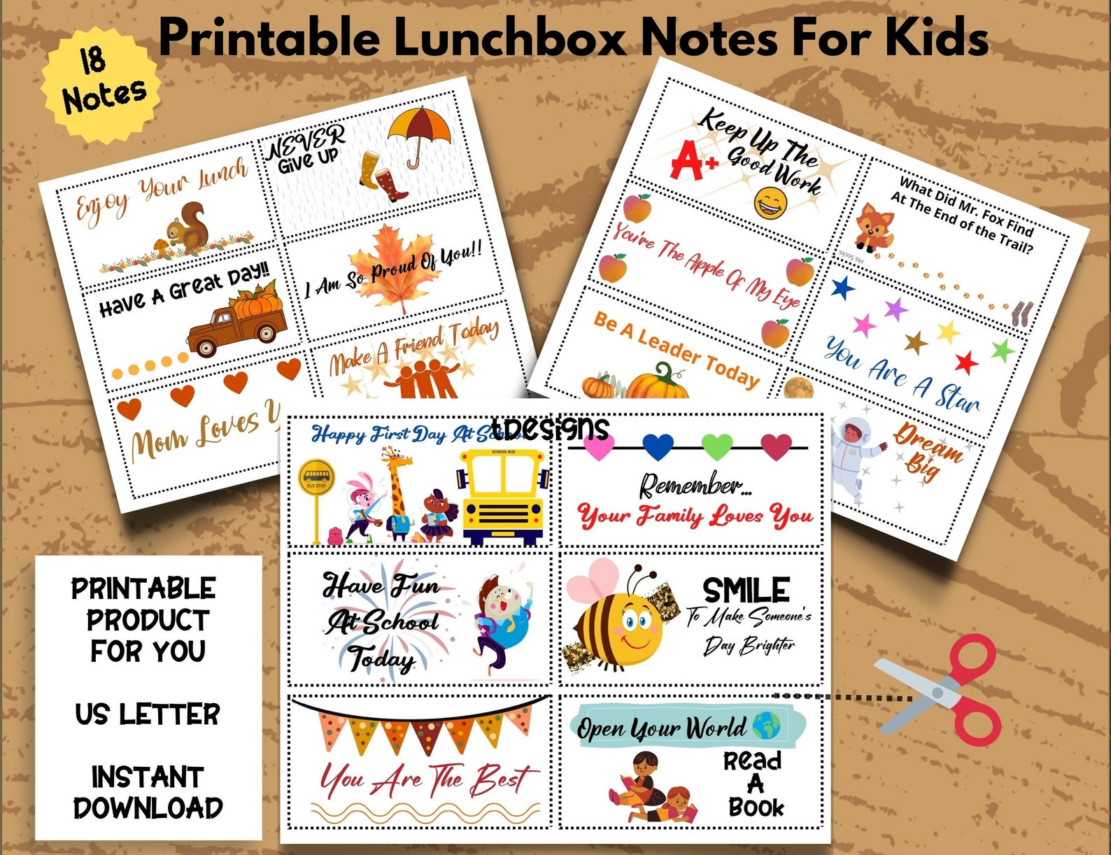 Printable Lunchbox Notes for Kids. instant Download Back to - Etsy