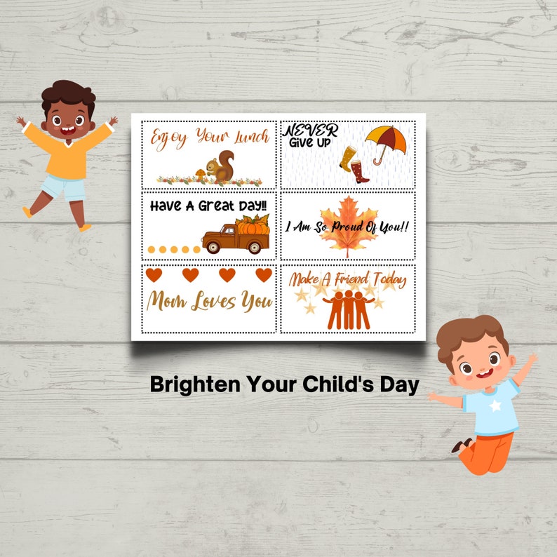 Printable Lunchbox Notes for Kids. instant Download Back to School ...