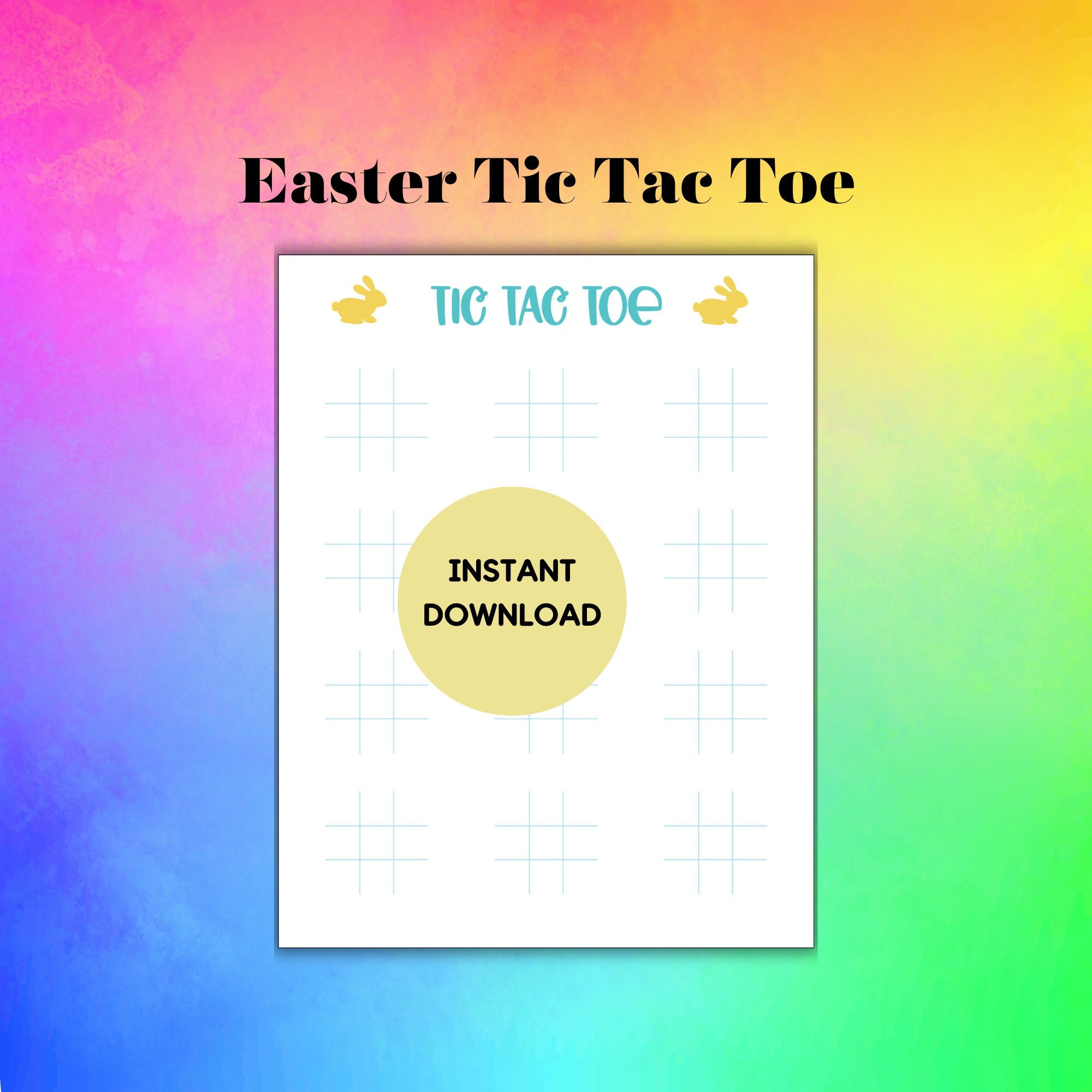 Easter Tic Tac Toe Game, Printable Game, Fun for Kids and Adults ...