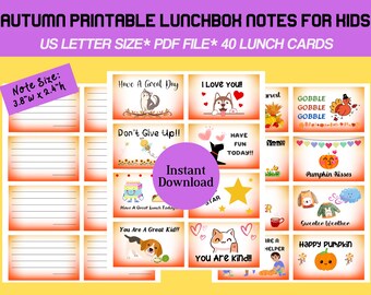 Printable Fall Lunchbox Notes - Etsy